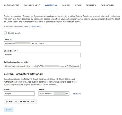 oauth for docusign connect docusign