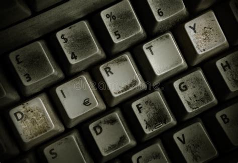Dirty Keyboard Stock Photo Image Of Black Ketchup Crumbs 11031434