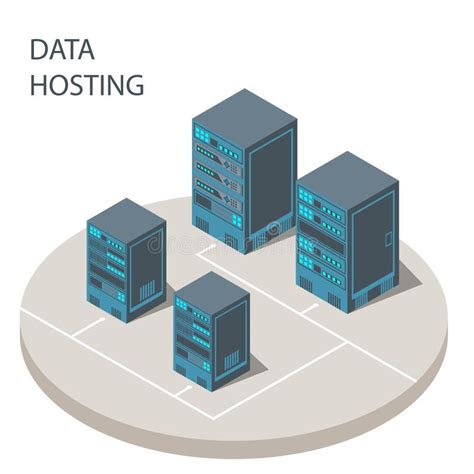 Data Hosting Cloud Technology Solutions Concept Poster Vector Is Stock Vector Illustration Of
