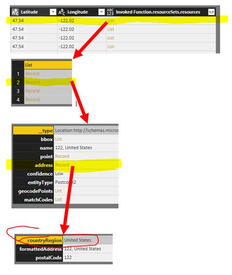 Bing Maps Power BI Create Column From Nested Record Values Stack