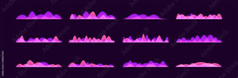 Equalizer Music Visualisation Sound Waves Futuristic Set Frequency