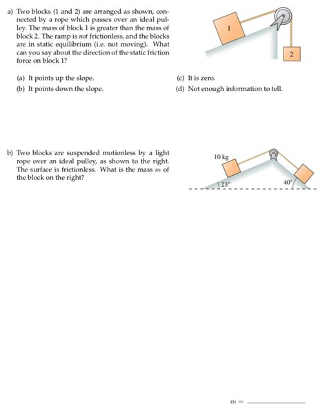 solved a two blocks 1 and 2 are arranged as shown con