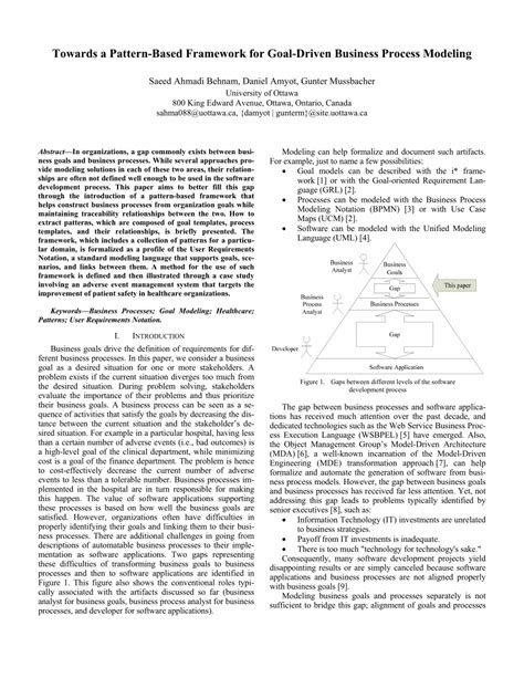 Pdf Towards A Pattern Based Framework For Goal Driven Business Process Modeling