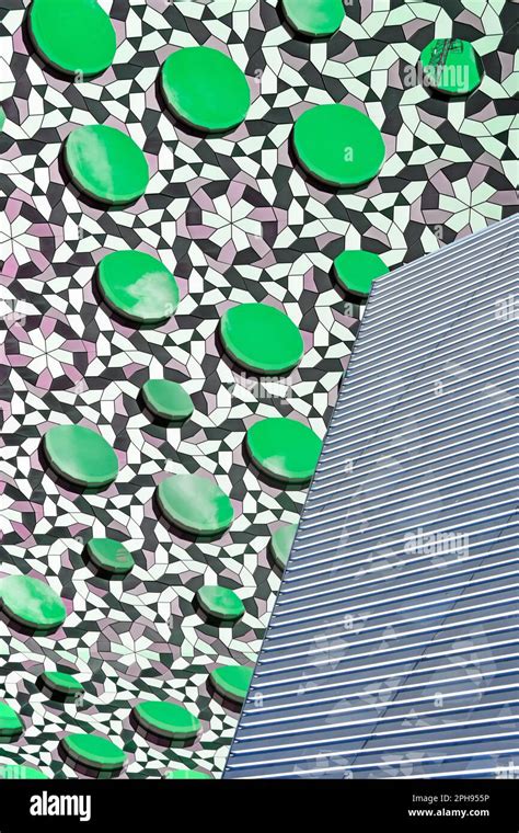 Abstract Close Up Of Architectural Building Cladding Green Manipulated
