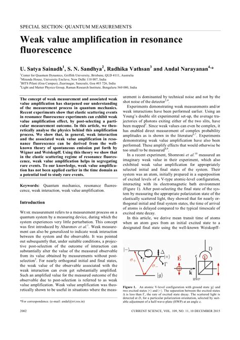 pdf weak value amplification in resonance fluorescence