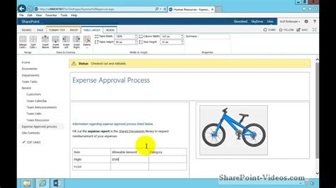 Working With Tables On Web Pages Sharepoint 2013 Youtube