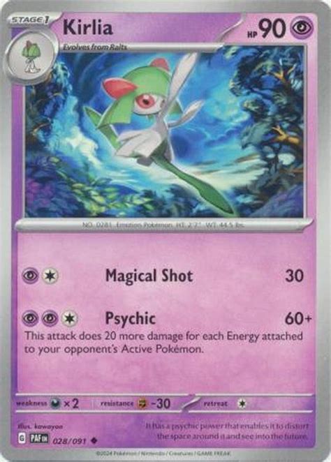 Kirlia 028 091 Pokemon Enkeltkort Fra Sv04 5 Paldean Fates