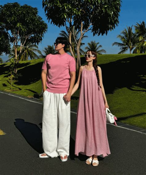 🚛빠른출고단독🚛 고퀄세트가능 핑크 시밀러룩 커플룩 단독특가 남녀공용 반팔 오버핏 니트 머슬핏 여자 나시 롱원피스 플레어 원피스 데이트 휴양지 바캉스 휴가 여름 바다