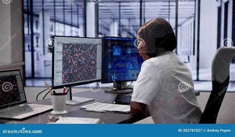 Girl Using Artificial Intelligence Data Security Stock Image Image Of