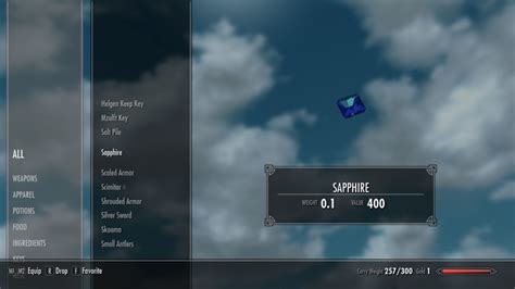 Sapphire Skyrim Id Spawn Commands Value And Weight Tbm Thebestmods