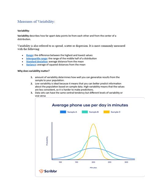 Measures Of Variability Pdf Variance Mean
