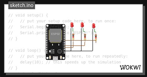 11201001blink Three Led With Diffrent Interval Esp32 Wokwi Esp32