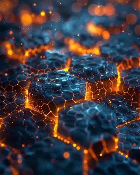 Premium Photo Hexagonal Grids Illuminated Pulsing Background