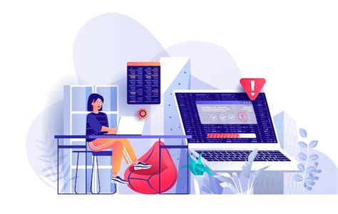 Premium Vector Programming Software Developer Scene Illustration Of