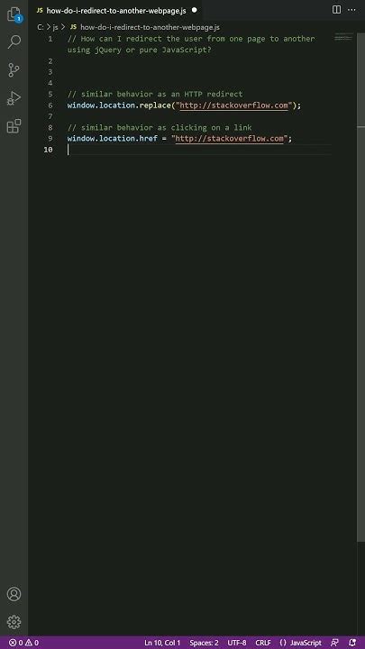 Javascript How Do I Redirect To Another Webpage Youtube