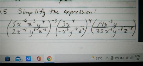 Solved 5 Simplify The Expression Chegg Com