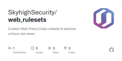 Github Skyhighsecuritywebrulesets Custom Web Policy Code Rulesets