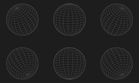 3d 와이어프레임 구 컬렉션입니다 원형 그물 철사에 있는 지구본 또는 공 복고풍 미래 지향적인 미학 지오메트리 와이어프레임 모양