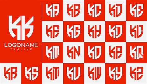 편지 K 로고 디자인 브랜딩 세트 현대 K 문자 로고 템플릿입니다 프리미엄 벡터