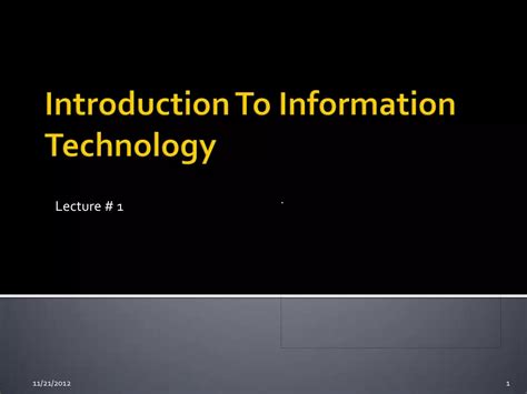 Introduction To Information Technology Lecture 1 Pptx Data Storage And Warehousing Computing