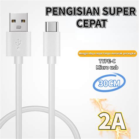 Jual Kabel Data Usb Micro Type C Fast Charging 1a 2a Kabel Data For Ip