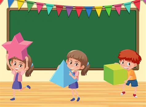 교실에서 학생 프리미엄 벡터