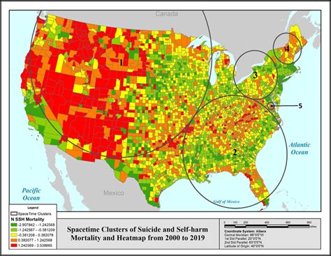 Heat And Space Time Cluster Map Of Suicide Mortality For 20 0 0 2019