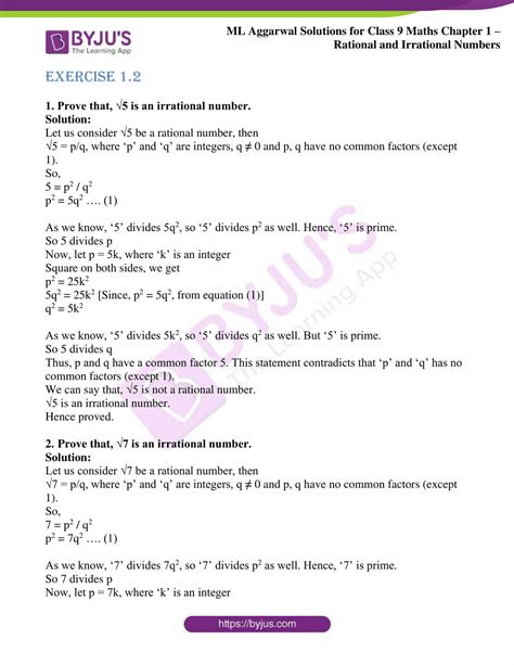 Ml Aggarwal Solutions For Class 9 Chapter 1 Rational And Irrational Numbers Avail Free Pdf