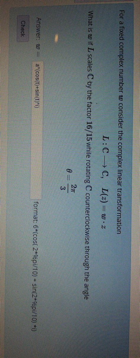 Solved For A Fixed Complex Number O Consider The Complex Chegg Com