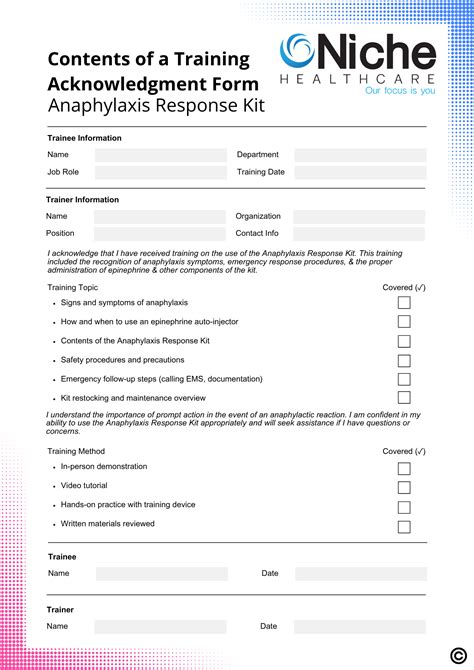 Anaphylaxis Response Kit Niche Office Solutions Ltd