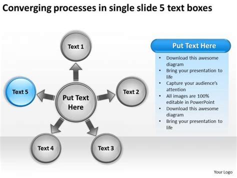 Processes In Single Slide Text Boxes Chart Circular Flow PowerPoint Templates