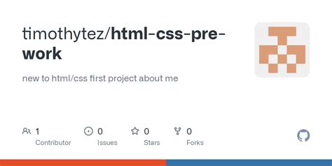 github timothytez html css pre work new to html css first project about me