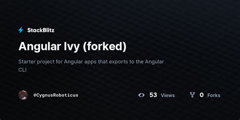Angular Ivy Forked Stackblitz Angular Ivy Forked Stackblitz
