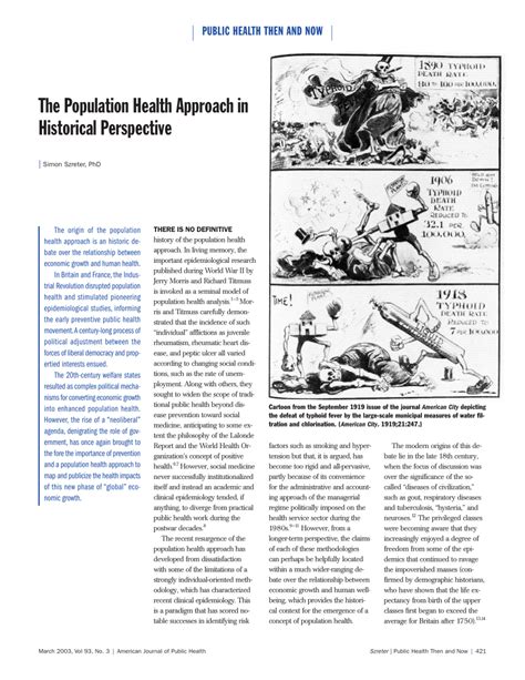 Pdf The Population Health Approach In Historical Perspective