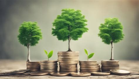 Premium Photo A Tree Growing From Coins With A Tree Growing On Top Of Them