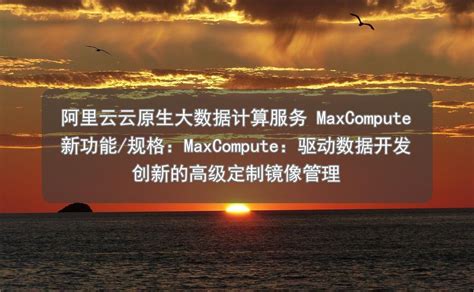 阿里云云原生大数据计算服务 maxcompute新功能 规格：maxcompute：驱动数据开发创新的高级定制镜像管理 阿狸测试