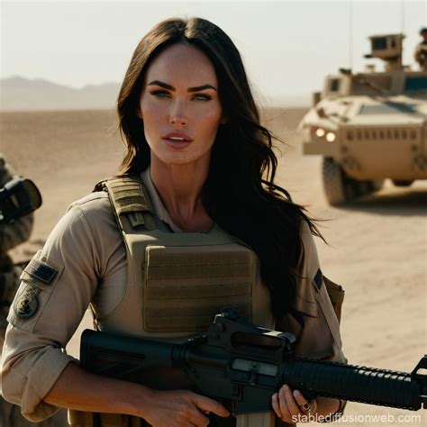 Megan Fox As Marine In Us Army Vehicle Stable Diffusion Online