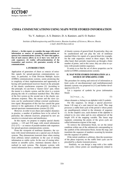 Pdf Application Maps With Stored Information In Cdma Communication Systems