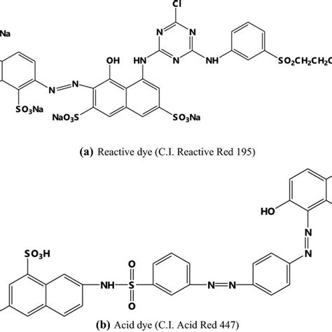 Chemical Structure Of Reactive Dye A And Acid Dye B Download
