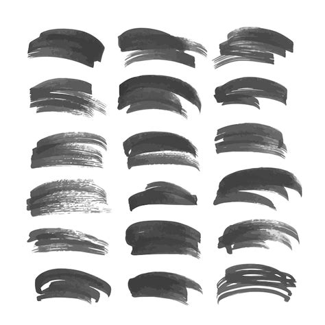 Premium Vector Brush Strokes Drawn In Ink On White Paper Big Set
