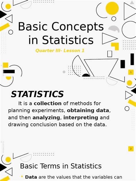 Q3 Lesson 1 And 2 Basic Concepts In Statistics Pdf Level Of