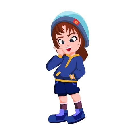 Premium Vector Cute Girl Character Design Illustration