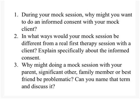 Solved 1 During Your Mock Session Why Might You Want To Do
