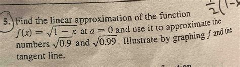 Solved Find The Linear Approximation Of The Chegg