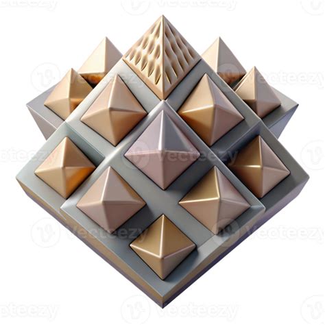 Isometric Abstract Geometric Pyramid Structure Illustration 55328611 Png