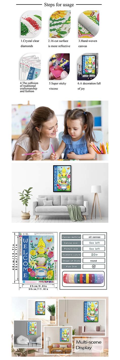 성인을위한 다이아몬드 페인팅 키트 성인 초보자를위한 숫자로 12x16 인치 Diy 페인트 Diy 전체 다이아몬드 도트 그림