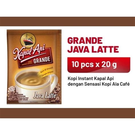 jual kopi grande java latte 1 renceng 10x20g shopee indonesia