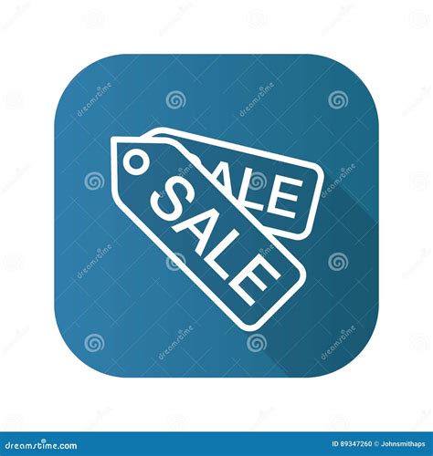 Sale Tags Flat Linear Long Shadow Icon. Vector Line Symbol. Stock ...