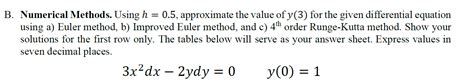 Solved B Numerical Methods Using H Approximate The Chegg