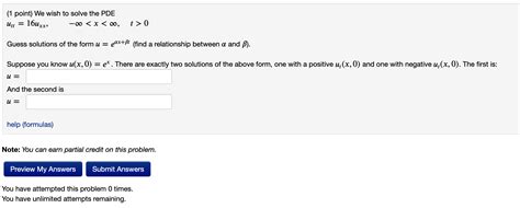 Solved We Wish To Solve The PDE Chegg Com